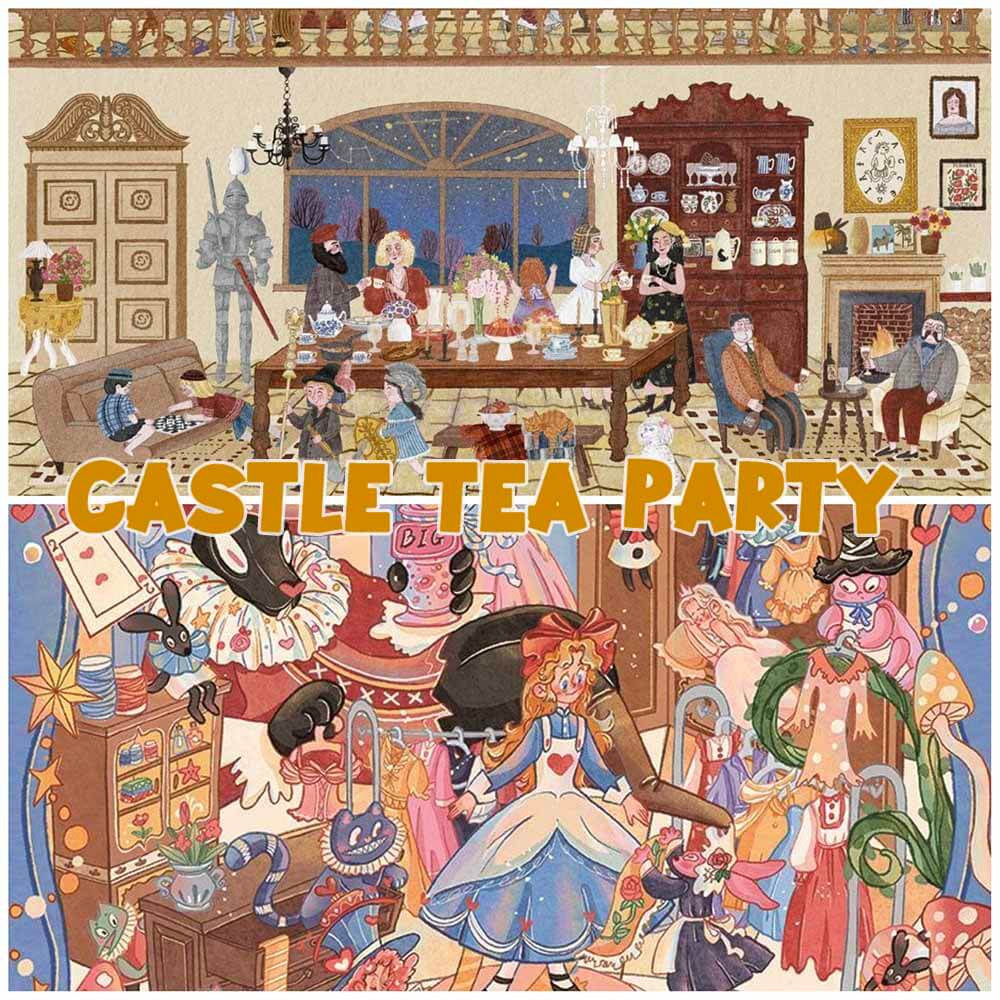 Castle Tea Party DIY 3D Scene Stickers 2 Cute Miniature Scenes(XL)