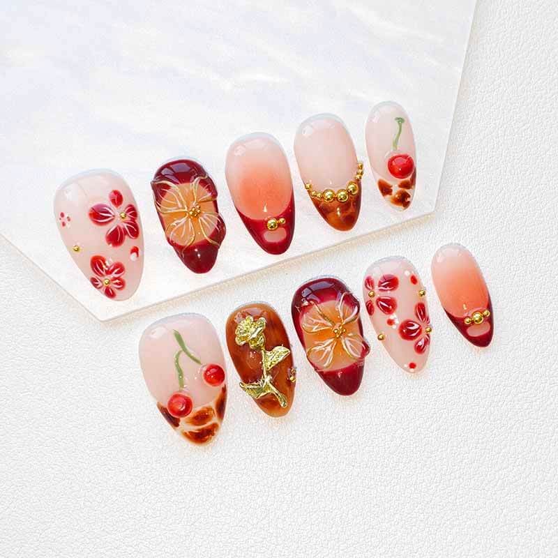 Smoky Rose Gold Designs for Short Press-On Nails